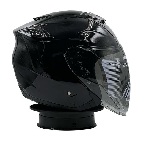 Jual Helm Gm Fury Solid Double Visor Black Shopee Indonesia