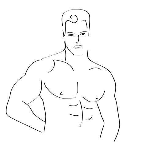 Buff Man Drawing Sketch Illustration Of A Fat And Muscular Man Figure