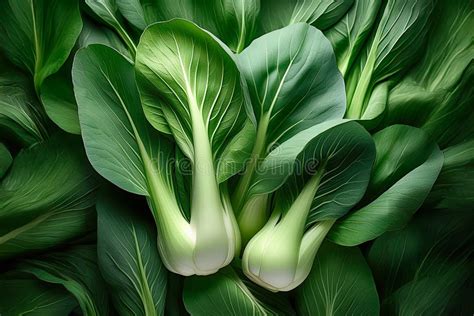 Bok Choy Or Pak Choi Chinese Cabbage Pattern Texture Background Stock Illustration