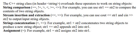 Solved The C String Class In Header Overloads These