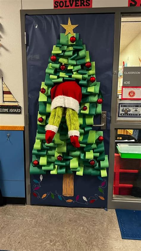 Grinch Classroom Door Door Decorations Classroom Christmas Classroom