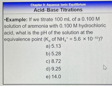 Solved Chapter 9 Aqueous Lonic Equilibrium Acid Base