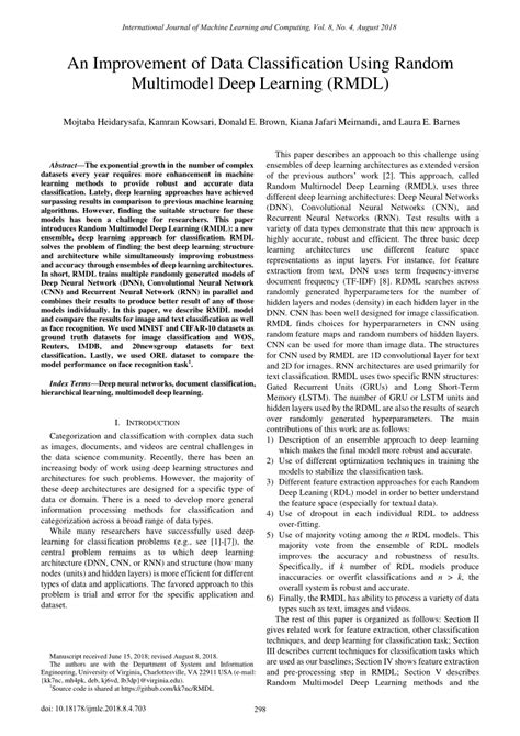 Pdf An Improvement Of Data Classification Using Random Multimodel