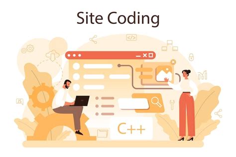 free vector website development building and development process web page programming and