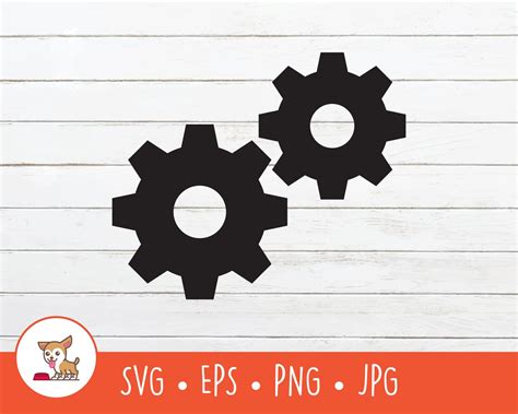 Gears Svg Gears Clipart Vector Gears Cut File For Cricut Png Eps Instant Digital Download