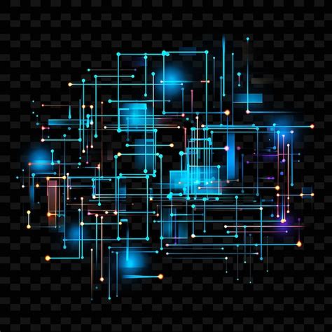 Premium Psd Neon City Grid Borderline Design Neon Lines Style City