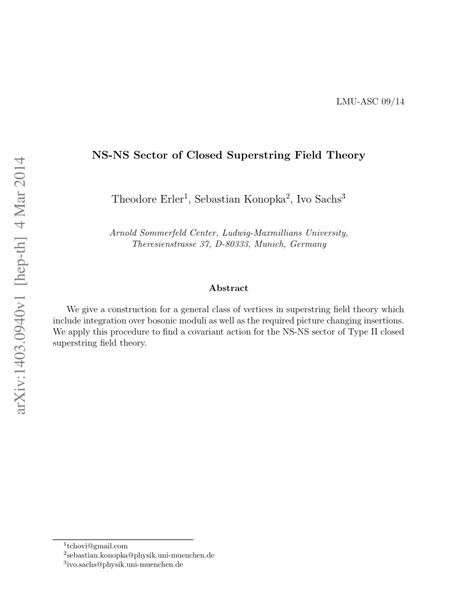 Pdf Ns Ns Sector Of Closed Superstring Field Theory