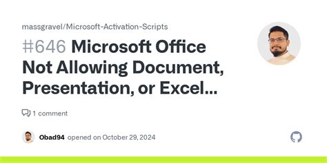 Microsoft Office Not Allowing Document Presentation Or Excel File