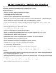AP Stats Chapter 1 To 4 Cumulative Test Topics To Study Docx AP Stats Chapter 1 To 4