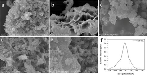 SEM Images Of TiO2a CA B C TiO2c C CdS D C CdS TiO2e And Surface Download Scientific