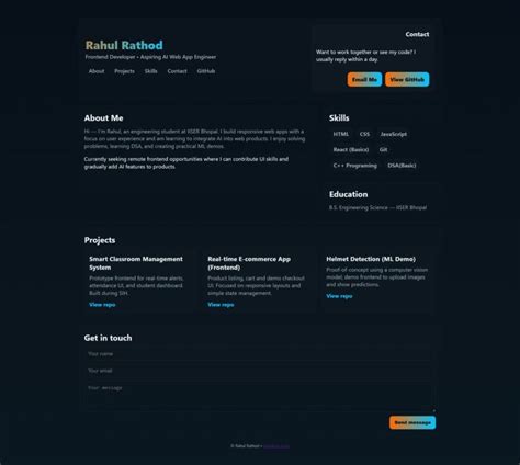 Webdevelopment Portfolio Frontenddeveloper Javascript Html Css