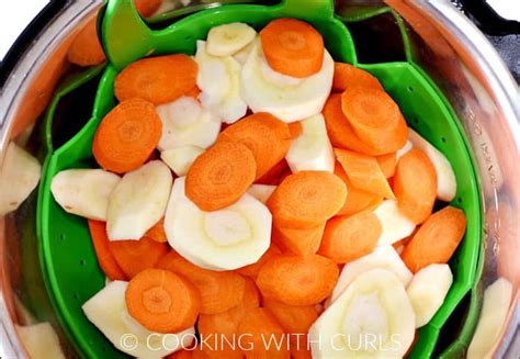 Instant Pot Carrot Parsnip Mash Cooking With Curls