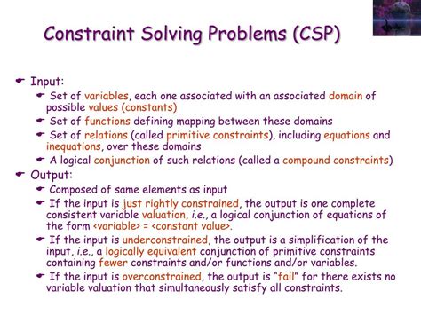 Ppt Constraint Solving Problems Domains And Search Methods