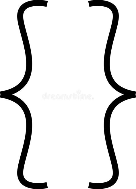 Curly Braces Double Symmetric Brackets Vector Typography Symbols Pair Frames For Punctuation