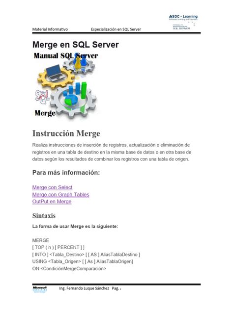 102 Sqlserver Fernandoluque Material Merge Pdf Sql Informática
