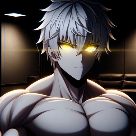 Anime Character With White Hair And Yellow Eyes Ai Art Generator Easy Peasy Ai