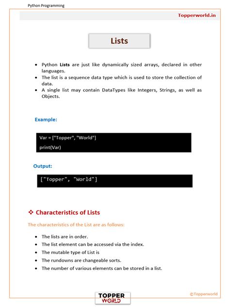 Lists In Python Pdf Data Type String Computer Science