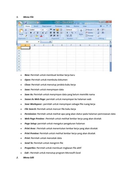 Fungsi Menu Microsoft Excel Pdf