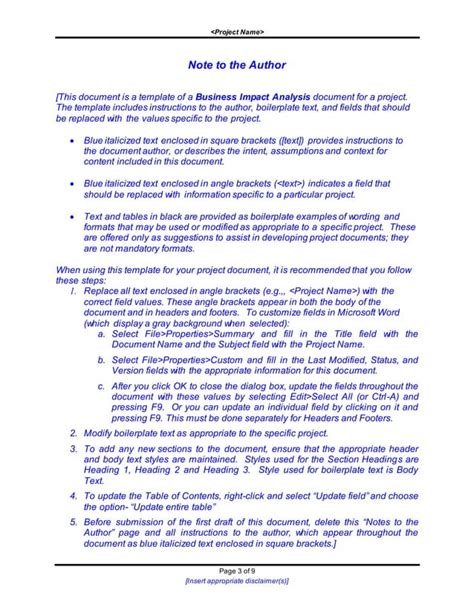 Impact Analysis Template Doc