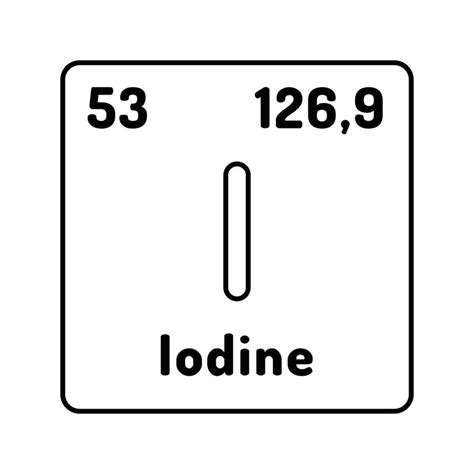 Iodine Chemical Element Line Icon Vector Illustration 21143441 Vector
