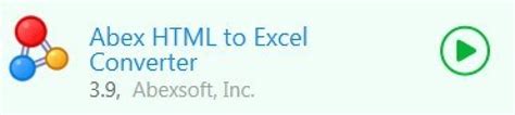 Abex Html To Excel Converter 39 Download Free Trial Converterexe