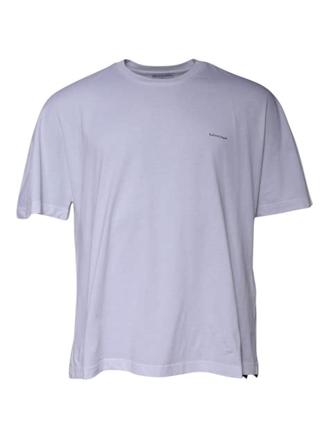 White Balenciaga Logo Cotton Crew Neck Short Sleeves T Shirt Debenhams
