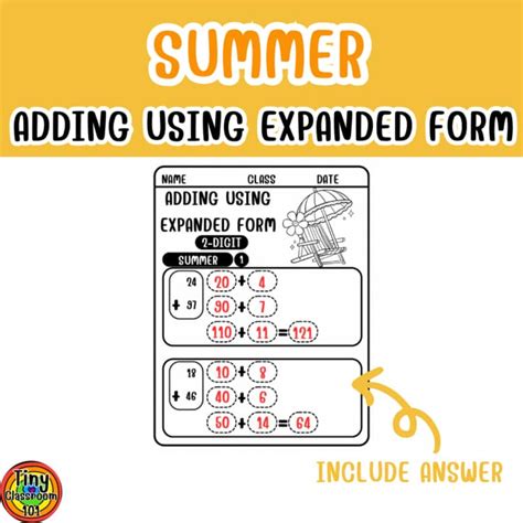 Summer Math Bundle 2 3 Digit Adding And Subtracting Using Expanded Form