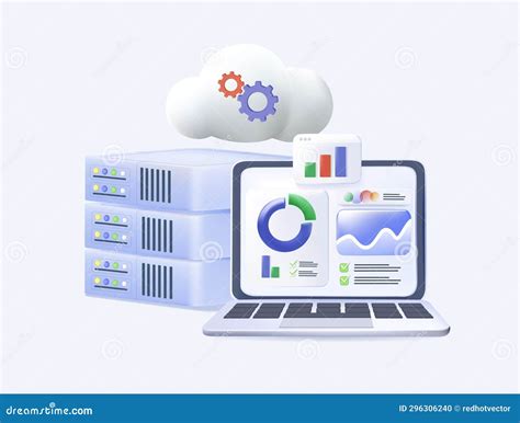 Big Data Business Software Abstract Concept 3d Vector Illustration Set Innovative Big Data