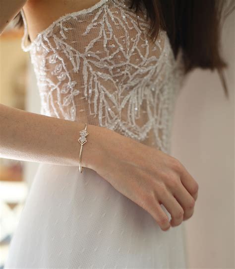 Delicate Crystal Bridal Bracelet Gold Wedding Jewelry Etsy