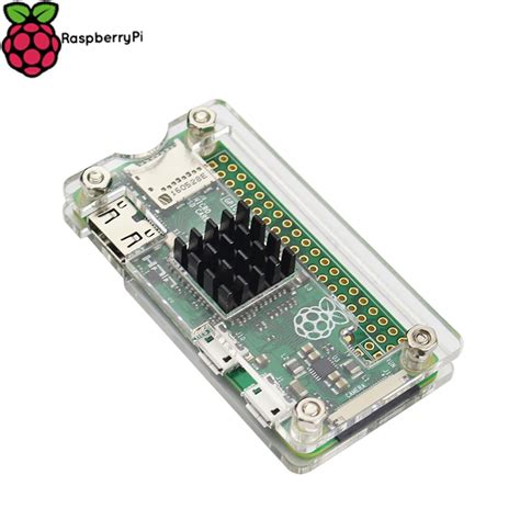 Raspberry Pi Zero W Wireless Acrylic Case With Heat Sink Clear Black
