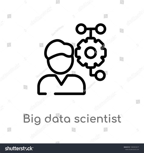 Outline Big Data Scientist Vector Icon Stock Vector Royalty Free