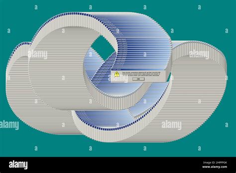 Old Computer Window With Many Blank Error Messages Retro Pc Interface With Problem Or Glitch