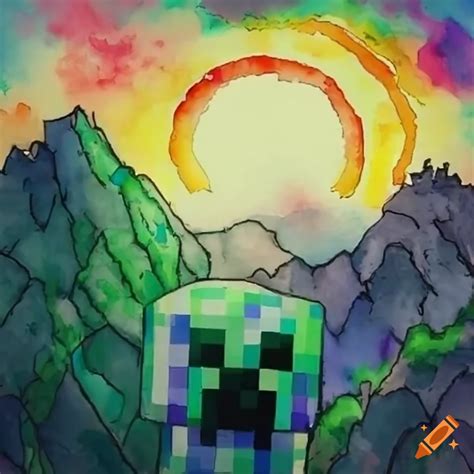 Minecraft Inspired Artwork On Craiyon