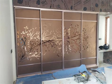 Wooden 2 Doors Glass Shutter Wardrobe Without Locker At Rs 1800sq Ft In Bengaluru