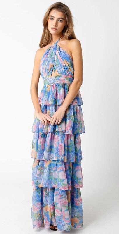 Sarah Ruffle Maxi Blu