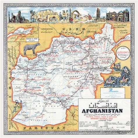 1963 Map Of Afghanistan Cold War Era Central Asia Map Showing