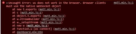 Version Ws Does Not Work In The Browser Issue Mqttjs Mqtt Js Github
