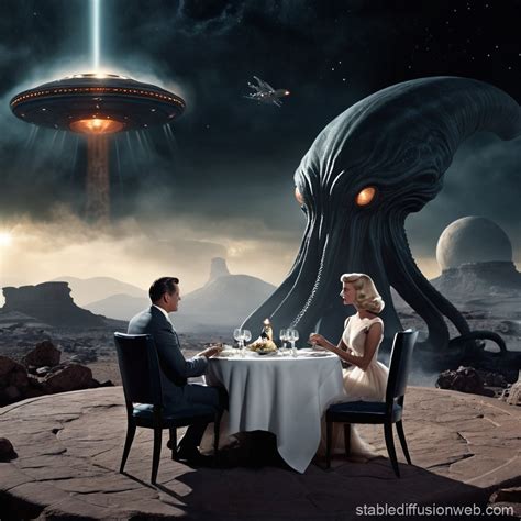 Tentacled Monster At Space Princess Dinner Stable Diffusion Online