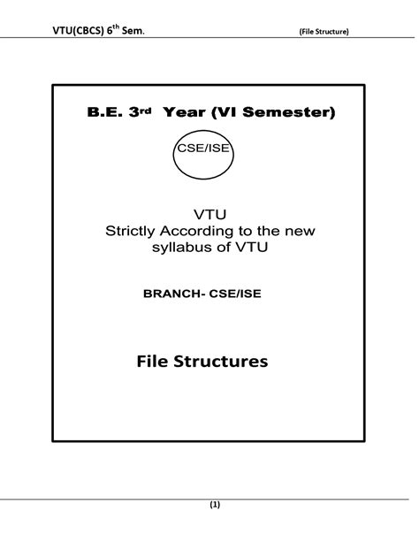 Download Vtu Be 6th Sem File Structure Notes Pdf Online 2020