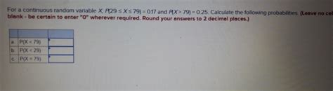 solved for a continuous random variable x p29 s xs 79 017