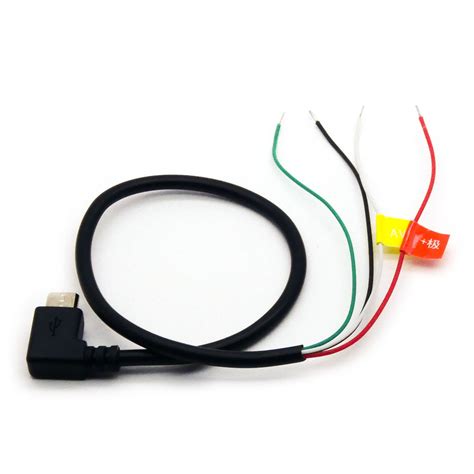 Micro Usb Breakout Cable With Bare Wires Right Angle For Fpv Power D