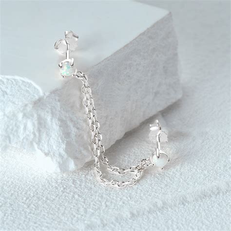 Opal Chain Earring