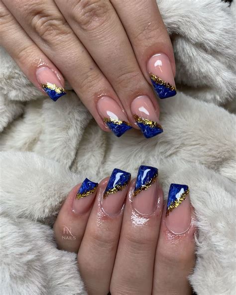 50 Navy Blue And Gold Nails Perfect For Any Occasion Nail Designs Daily