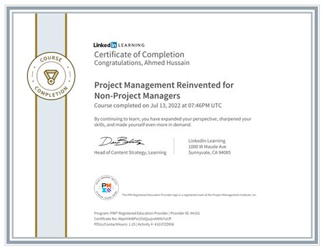 Ahmed Hussain On Linkedin Certificate Of Completion