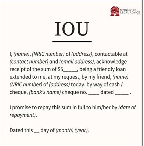 Free Printable Iou Templates Word Excel Pdf Simple 45 Off