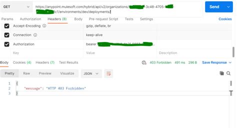 Getting 403 Forbidden Error While Testing Anypoint Platform Api