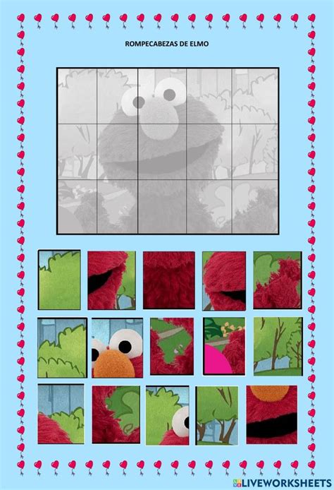 Rompecabezas Elmo Worksheet Alfabeto Preescolar Actividades