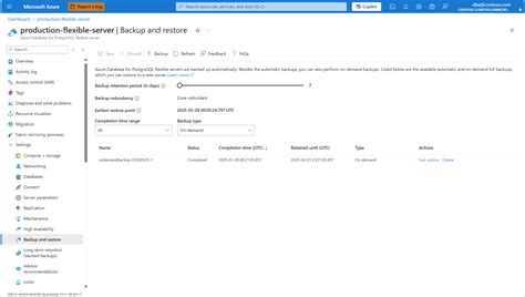 列出所有備份 Azure Database For Postgresql Flexible Server Microsoft Learn