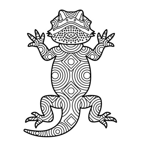 Detailed Pattern Bearded Dragon Coloring Lulu Pages