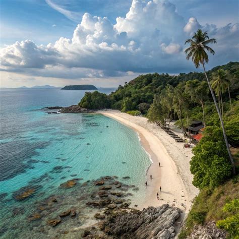 Coral Island Beach In Phuket Thailand Stock Illustration